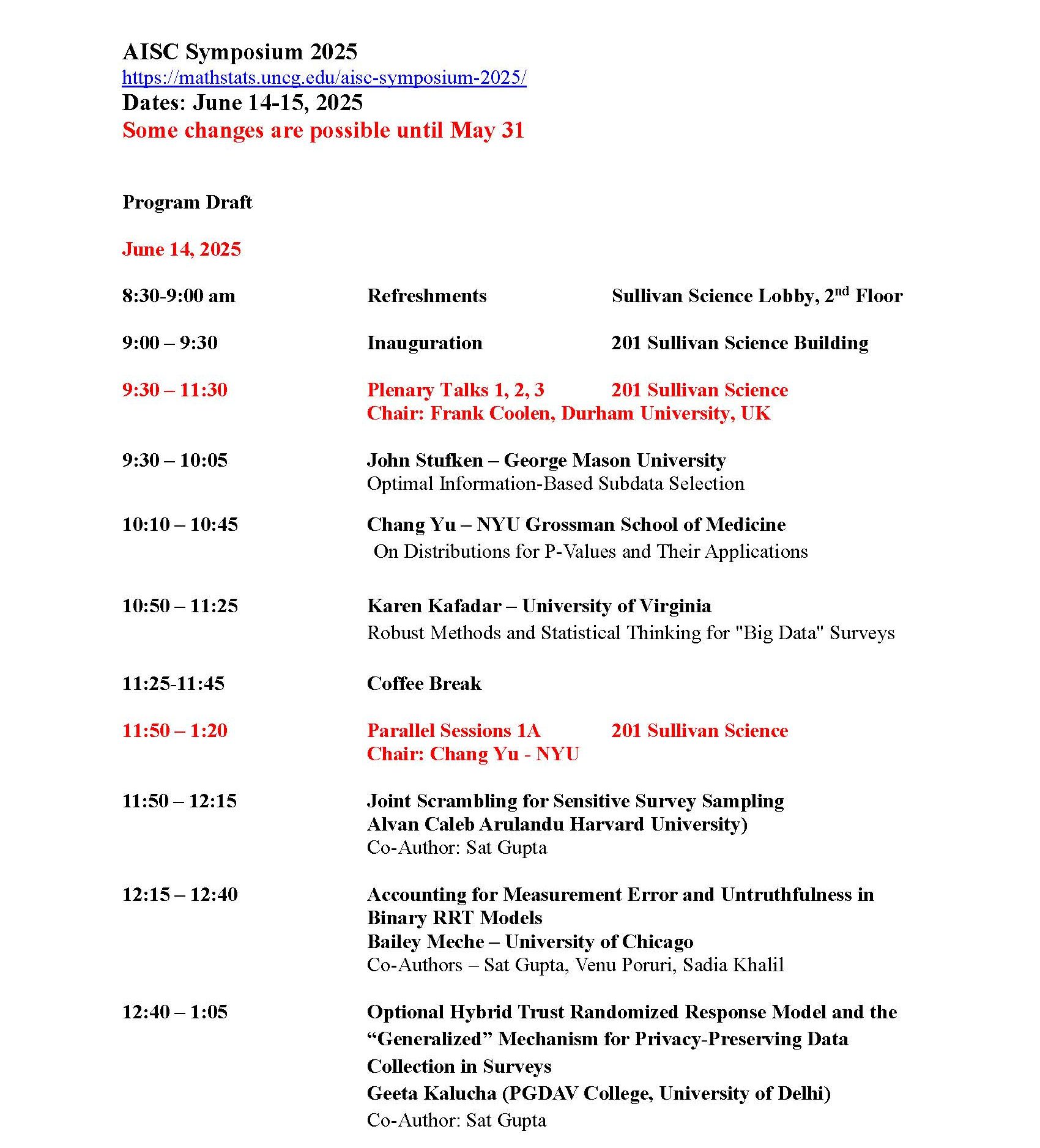 AISC Symposium 2025 | Mathematics & Statistics